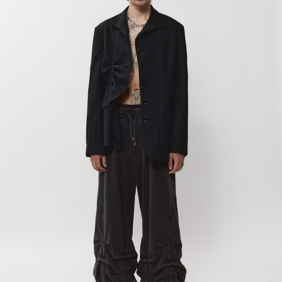 Avavav AW24 smocked track pants black